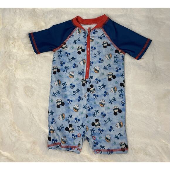 Disney | Swim | Disney Infant Boys Mickey Mouse Donald One Piece Zip ...